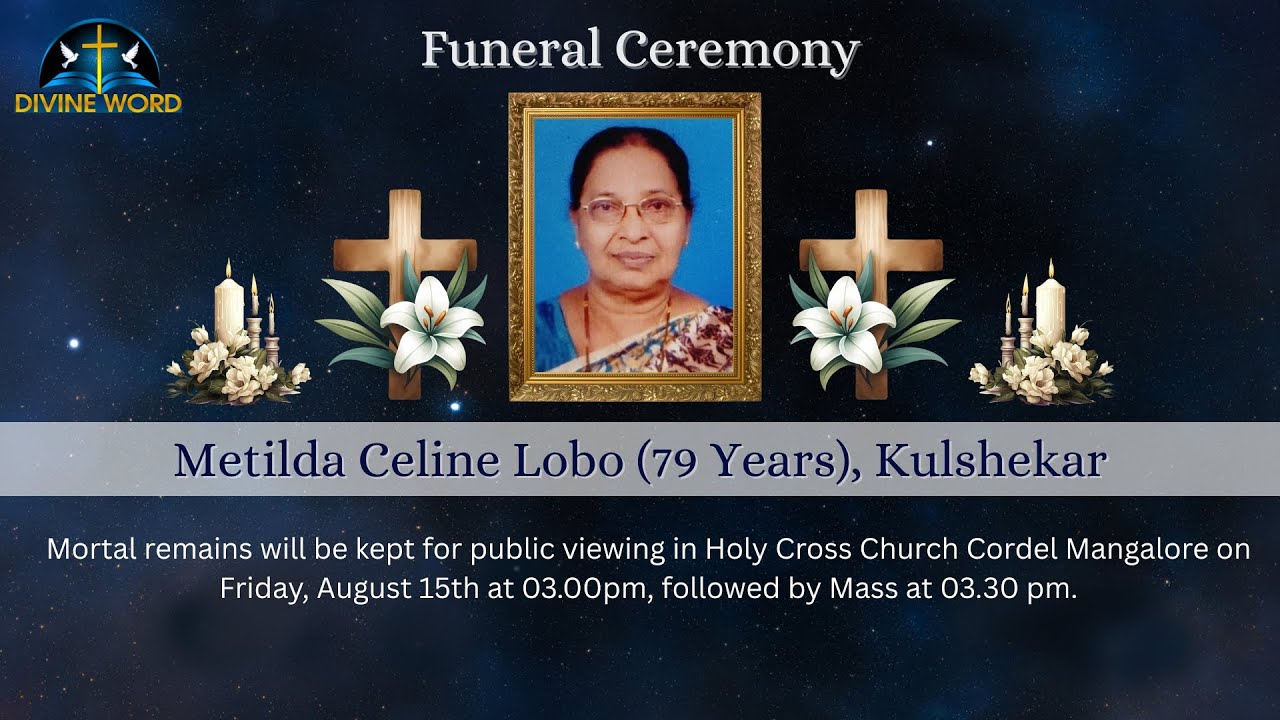 Funeral Ceremony Of Metilda Celine Lobo (79 Years) Holy Cross Church ...