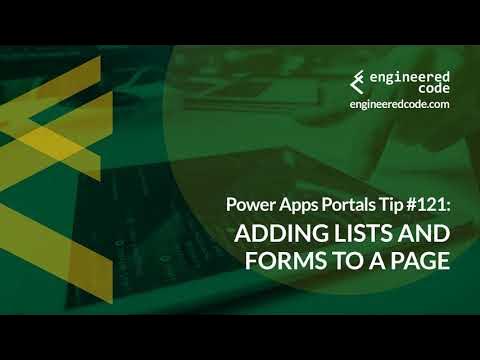 Power Apps Portals Tip #121 - Adding Lists and Forms to a Page ...
