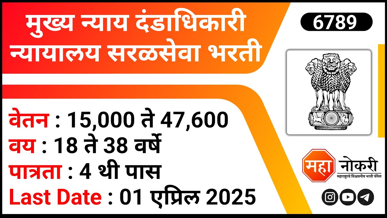 4th Pass Jobs 🔥 | CMM Court Mumbai Recruitment 2025 | Sweeper Jobs ...