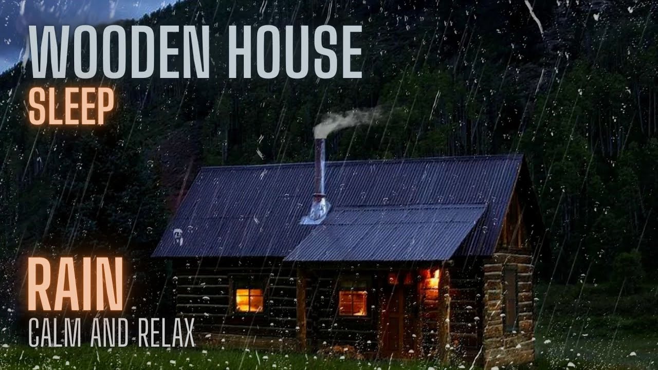 Cozy Wooden House at Night | Rain Ambience to Sleep - YouTube