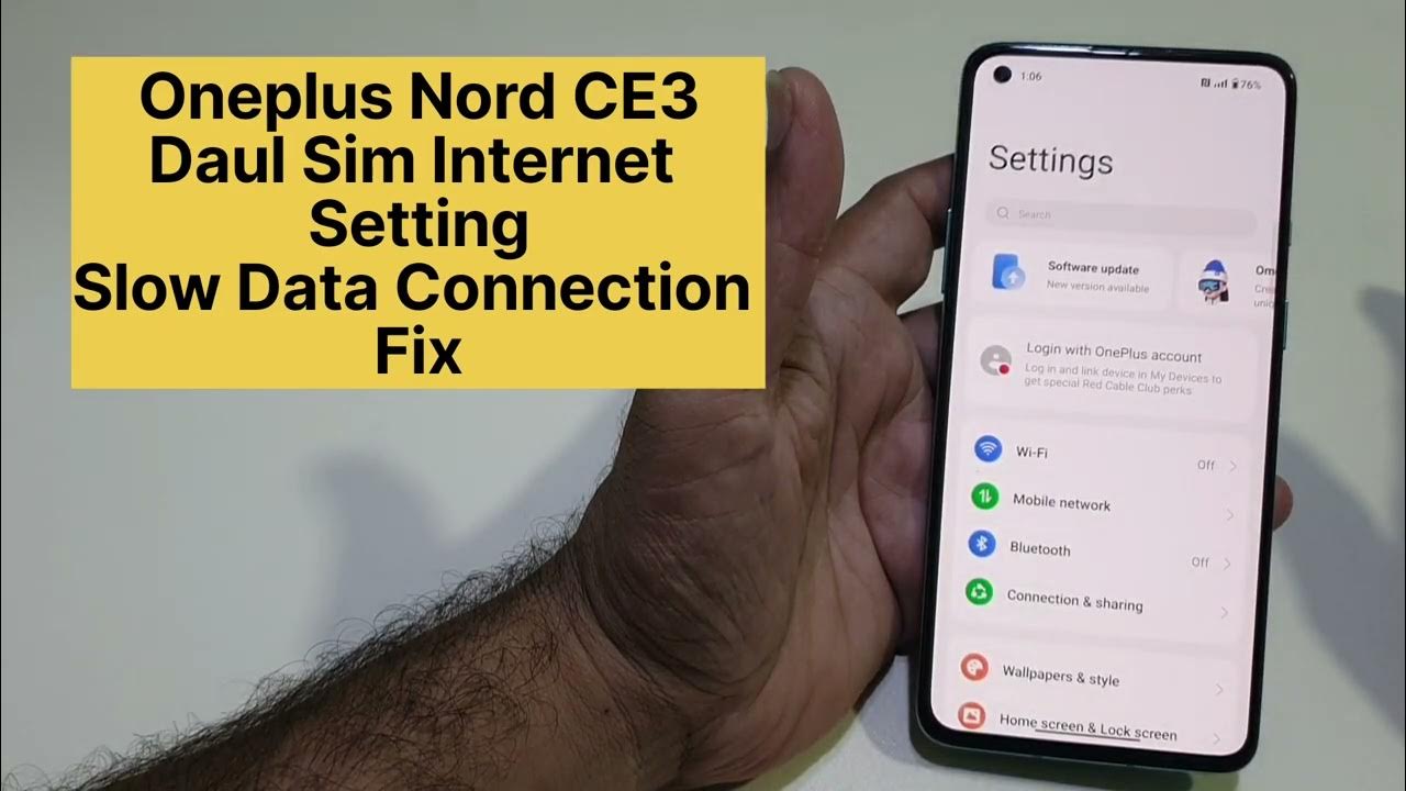 Oneplus Nord CE3 Internet Setting Slow data Connection Solve - YouTube