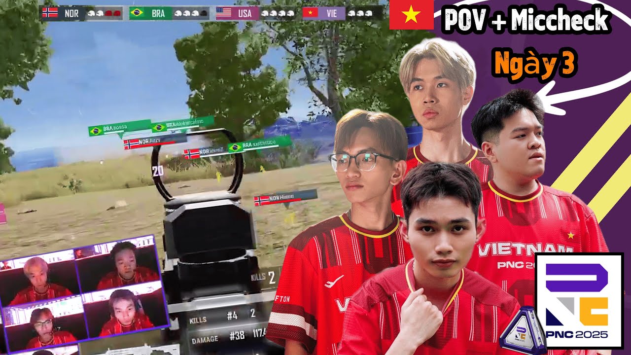 🏆[PNC 2025] POV + Miccheck đội tuyển PUBG Việt Nam Ngày 3 | Sunday The King Play. - YouTube