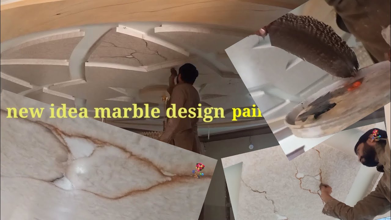 beautiful marble paint design#ceiling - YouTube