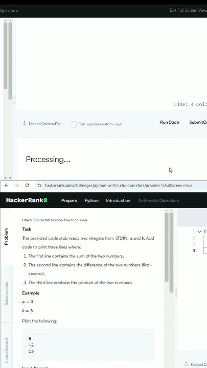Hackerrank || Python || Introduction || arithmetic operators #python #coding #trendingshorts ...