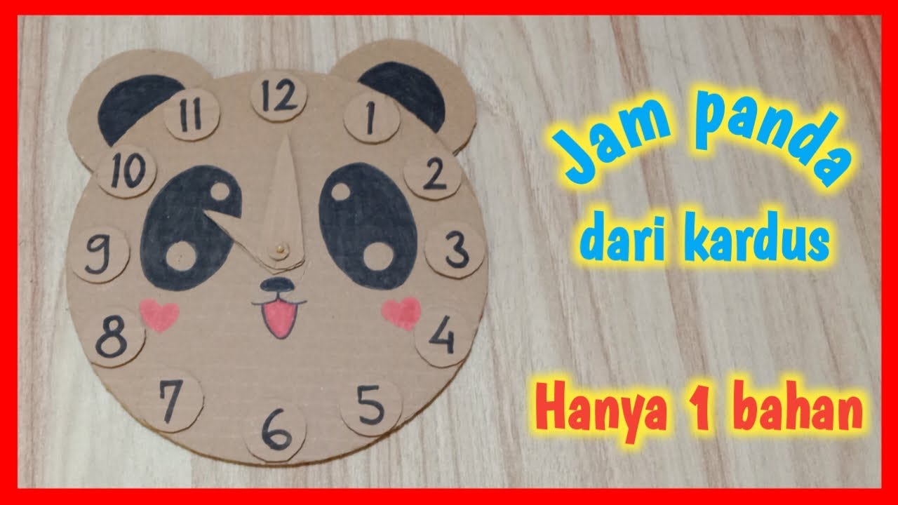 Cara membuat jam dinding dari kardus bentuk panda - YouTube