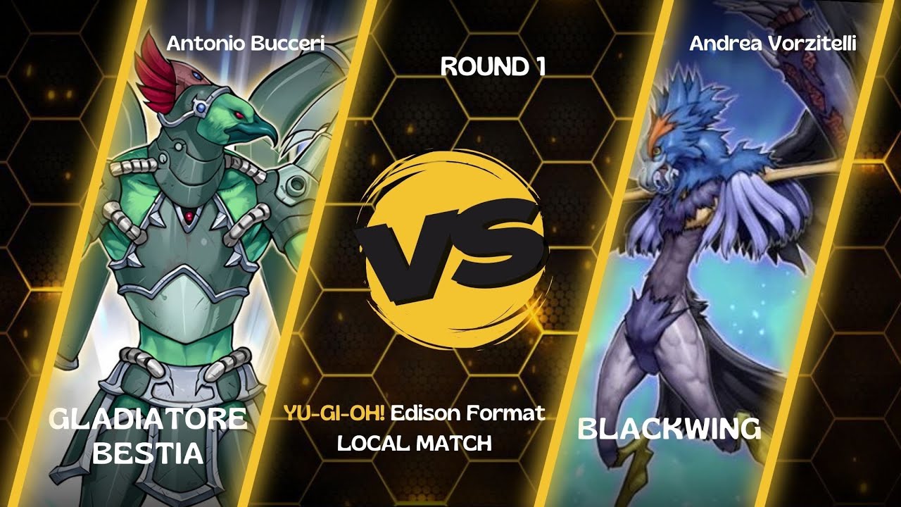 GLADIATOR BEAST vs BLACKWING | YUGIOH! EDISON FORMAT - LOCAL 2 MATCH ROUND 1 - YouTube