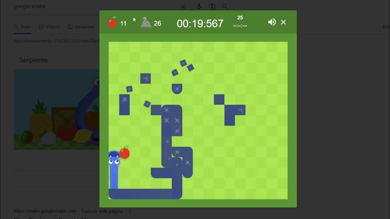 Google Snake 25 Apples Statue Standard Speed 42.255 s - YouTube