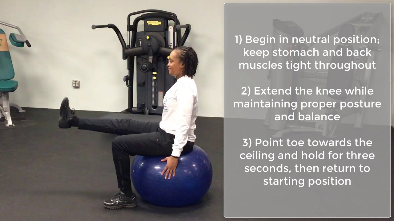 Leg Extensions on Stability Ball - YouTube