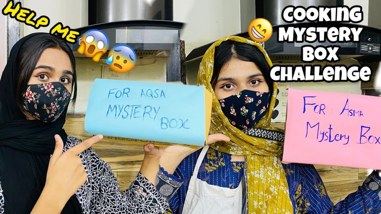 cooking mystery box challenge 🔥🤣 | Aqsâ vS AsmA | kitchen ka hangamaa 🤩 ...