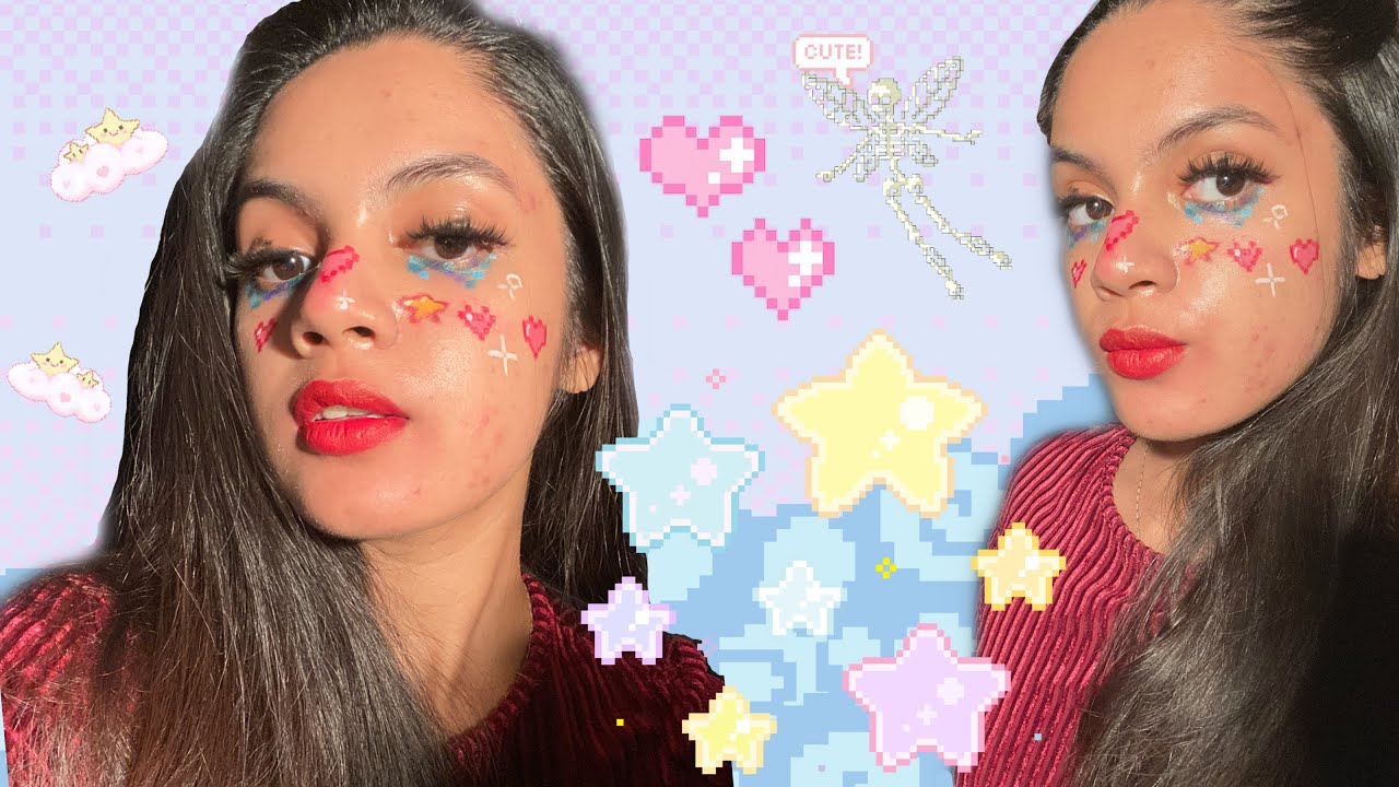 Pixel Face Makeup Look ll Pixel Makeup Tutorial - YouTube