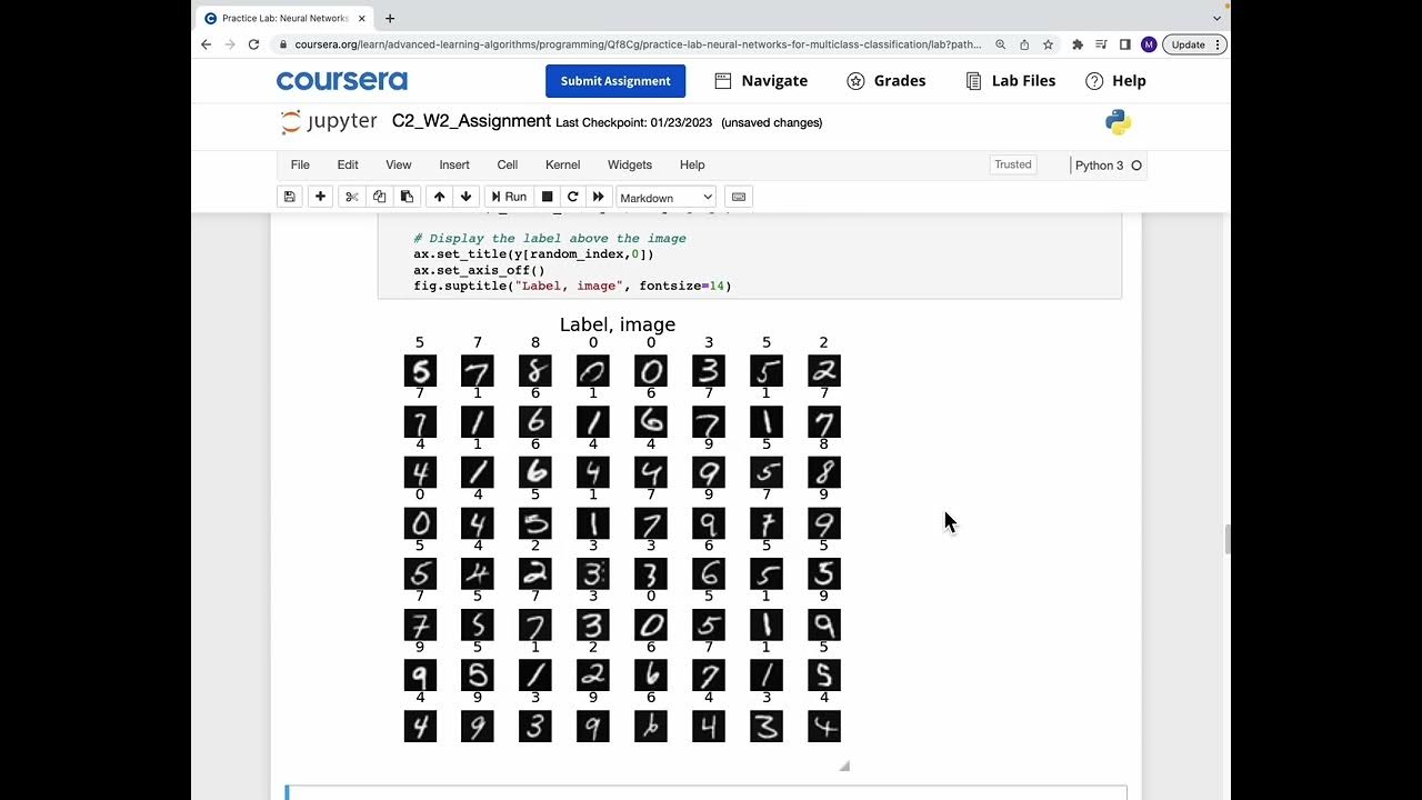 Machine Learning Coursera Practice Lab | Neural Networks for Multiclass Classification - YouTube