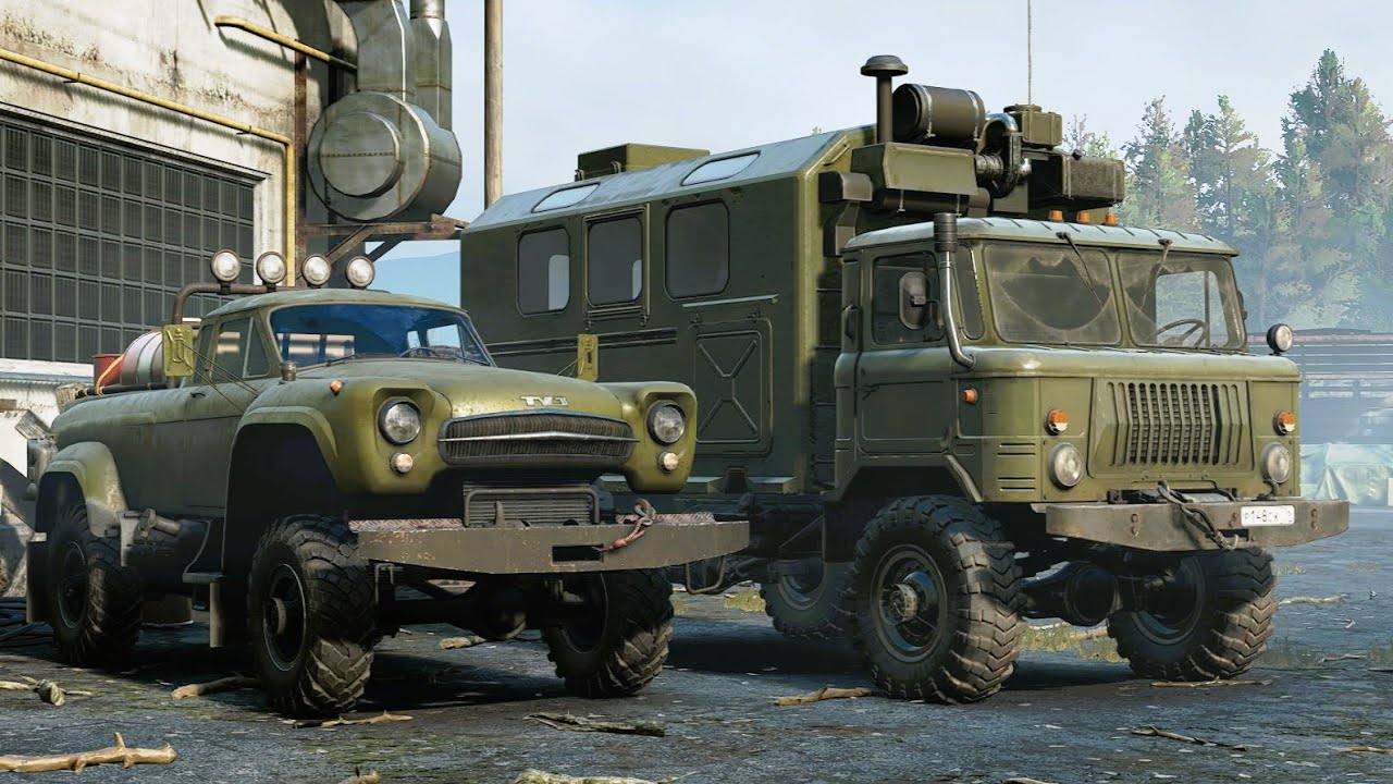 SnowRunner | GAZ Volga 4x4 & GAZ-66 - Przejazd przez rzeke | Ontario ...