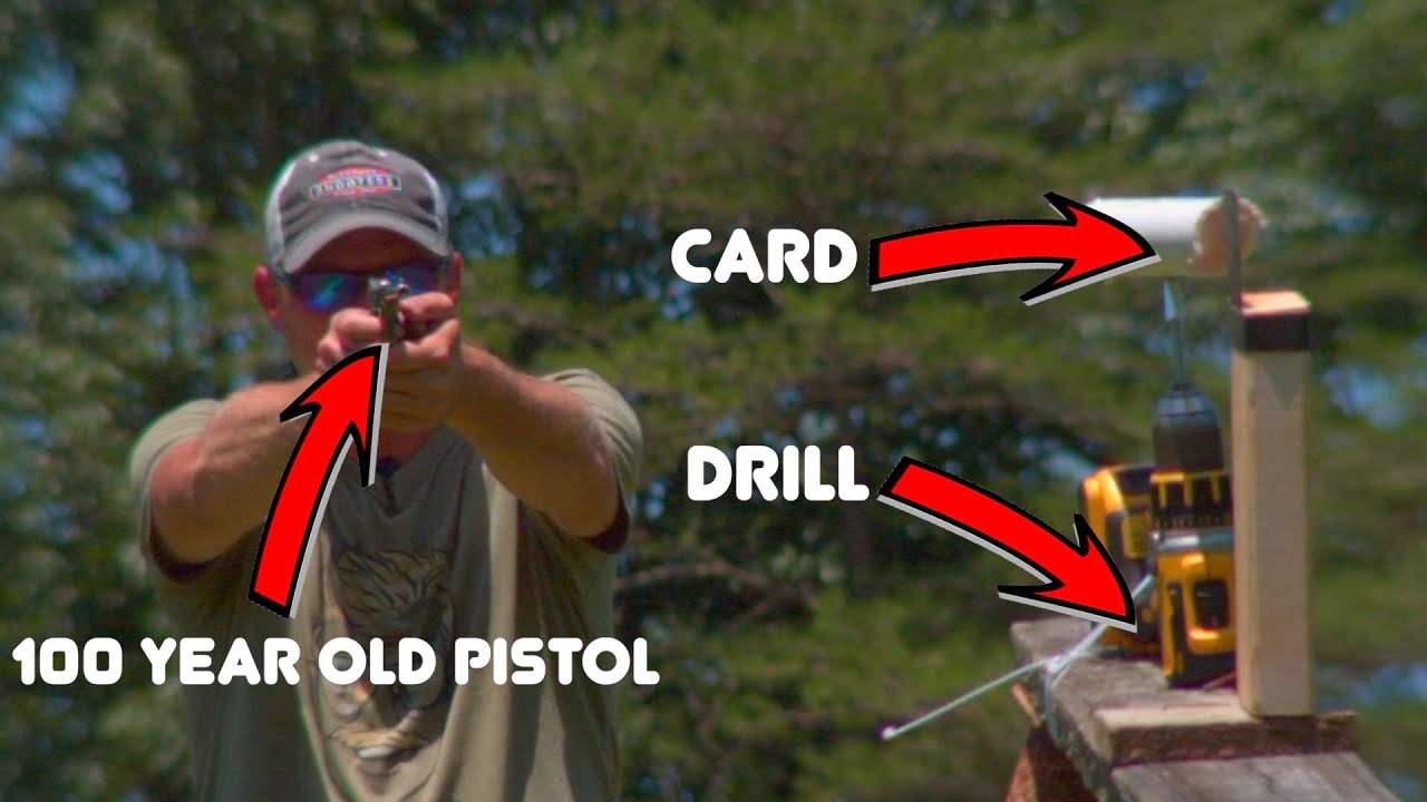 THE AMAZING TRICK SHOT THROUGH A SPINNY THINGY WITH 100 YEAR OLD PISTOL ...