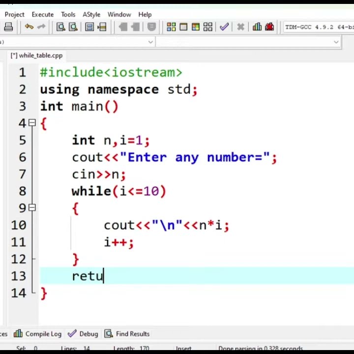 Print Table Of Entered Number Program Of C Language Codingeducation Cpp Programming Youtube