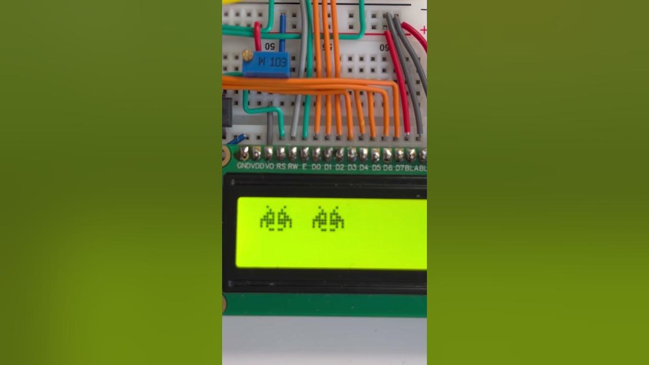 Space Invaders on LCD display #arduino #breadboard #electronics - YouTube
