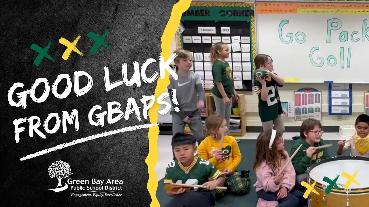 Good Luck, Packers! Green Bay Schools Celebrate NFL Playoffs - YouTube