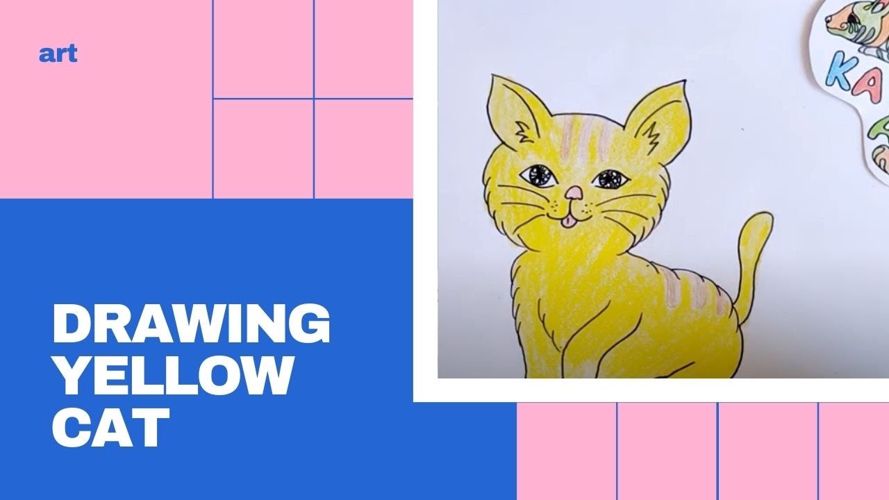 How to draw cat for beginer - Sketch cute yellow cat - YouTube