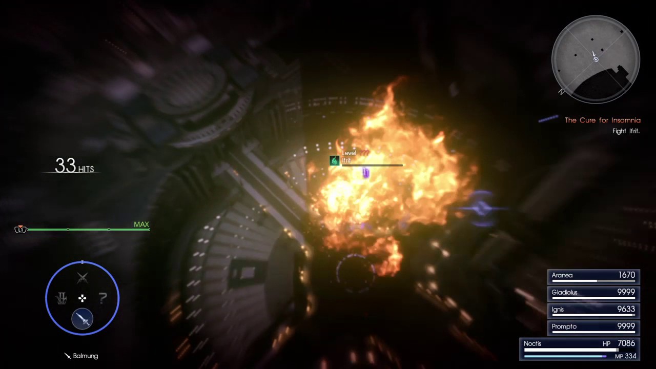 FFXV - Farming Angelus-0 with Aranea Highwind and Carbuncle!! - YouTube