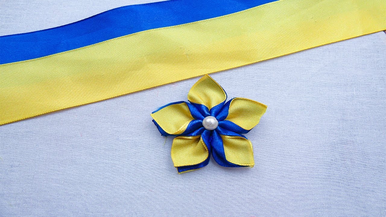 Amazing ribon flower work#hand embroidery ribon flower#easy ribon ...