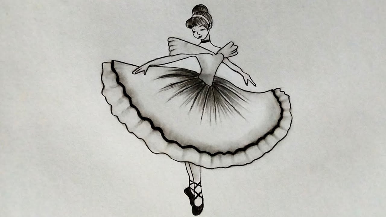 How to draw a Dancing Girl -Drawing easy || Pencil sketch for beginner ...