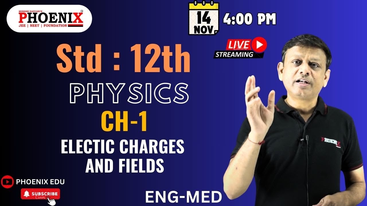 CLASS 12 | EM | PHYSICS | CH-1 ELECTIC CHARGES AND FIELDS | SA SIR ...