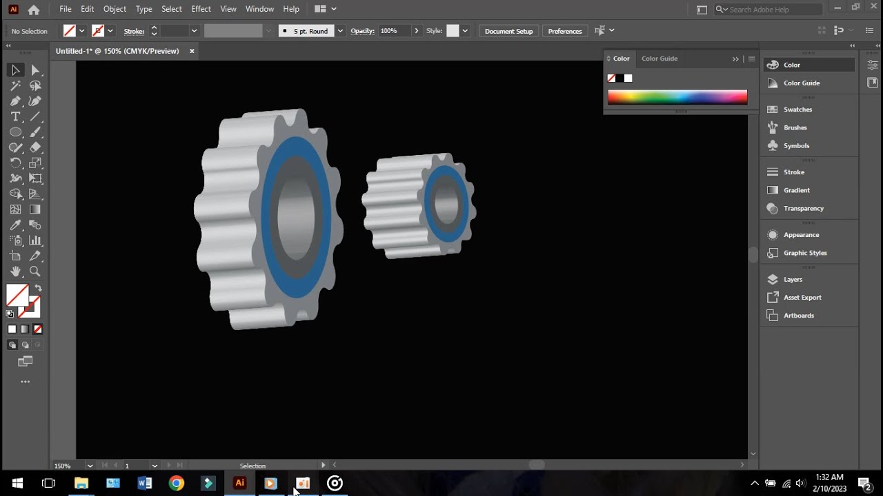 make screw nut in adobe illustrator - YouTube