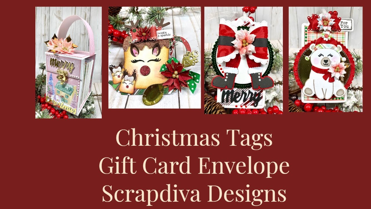 Christmas Tags, Gift Card Envelope Scrapdiva Designs - YouTube