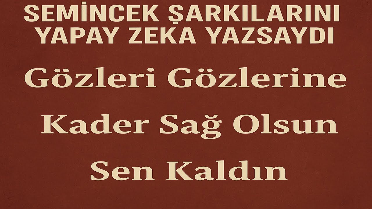 🎵 SEMİNCEK ŞARKILARINI YAPAY ZEKA YAZSAYDI NE OLURDU - YouTube