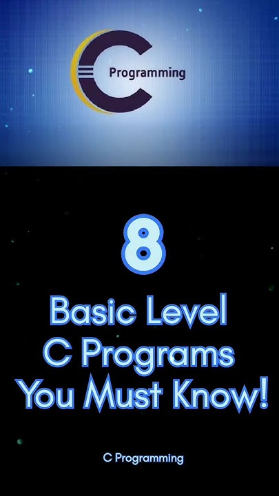 8 Basic Level C Programs You Must Know 🔥🔥🔥|| C Programming #computerscience #coding - YouTube