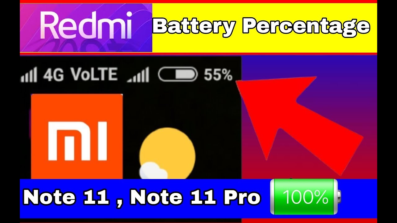 How To Show Battery Percentage in Redmi Note 11 Pro Max, Battery ...