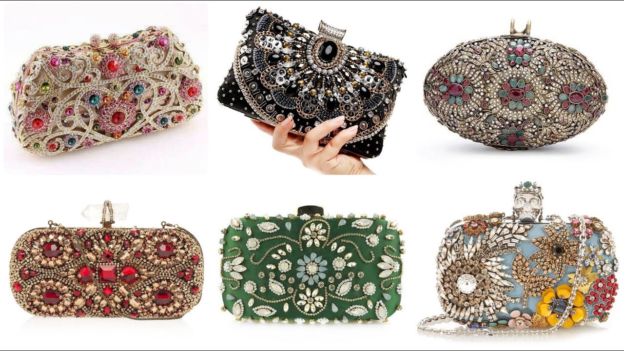 Ladies Fancy Embellished Clutch Purse Collection| Bridal Clutches ...