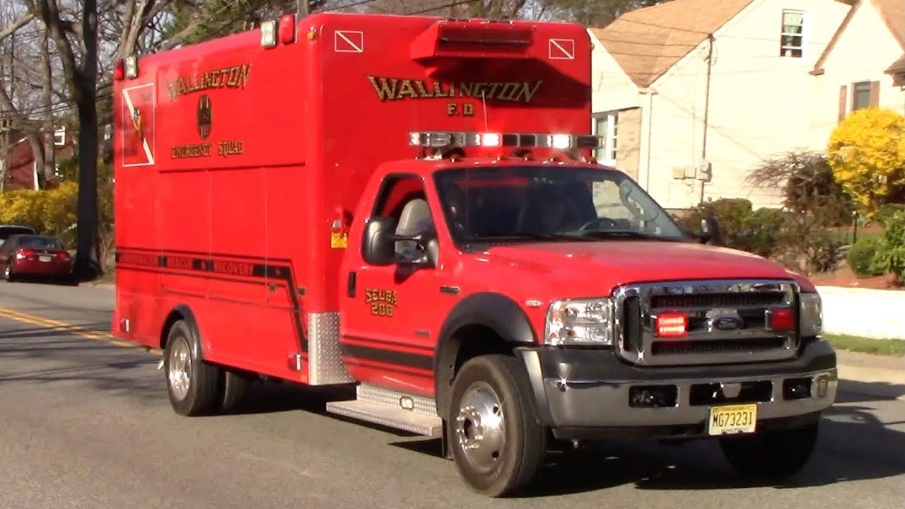 Wallington Fire Department Dive Team SCUBA 208 Responding 4-8-21 - YouTube