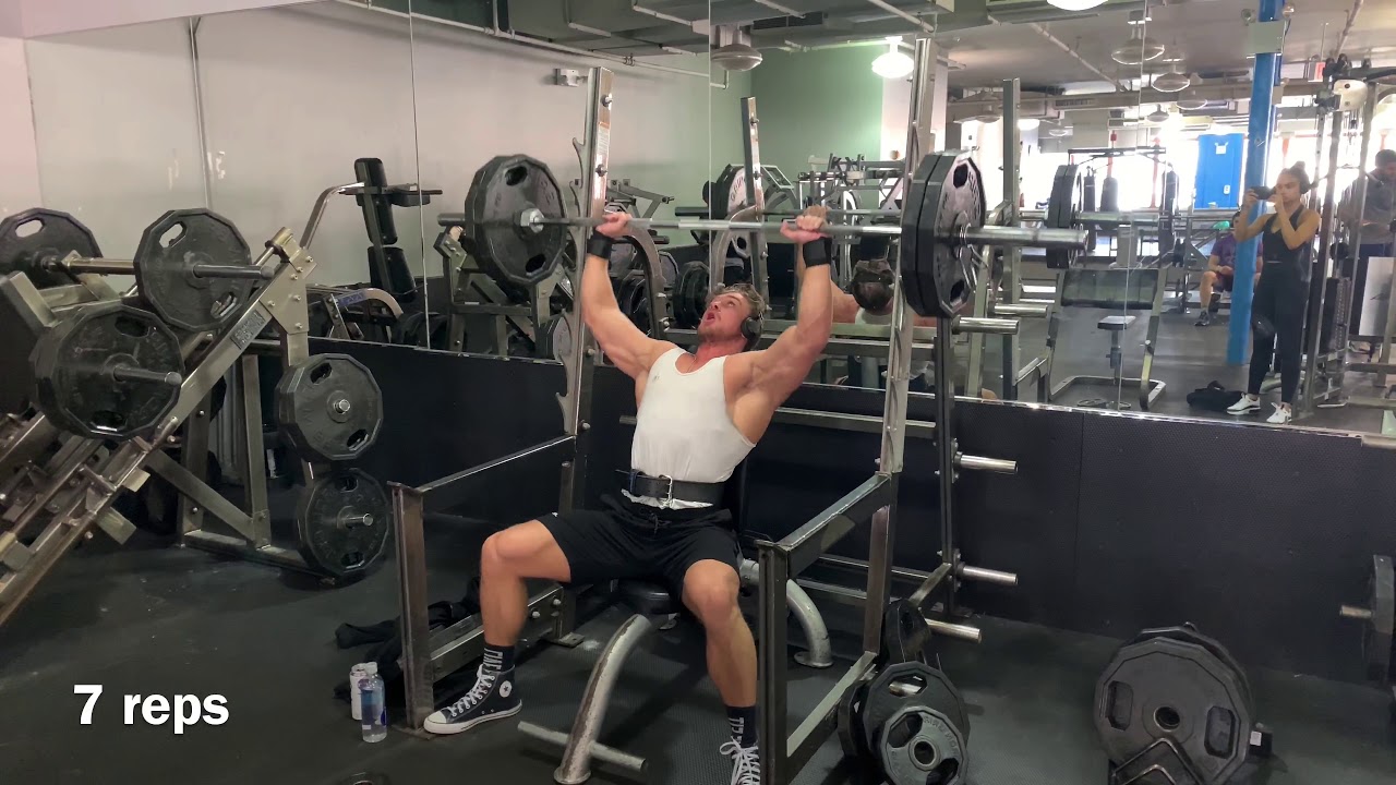 100kg Shoulder Press 10 Down To 1 - YouTube