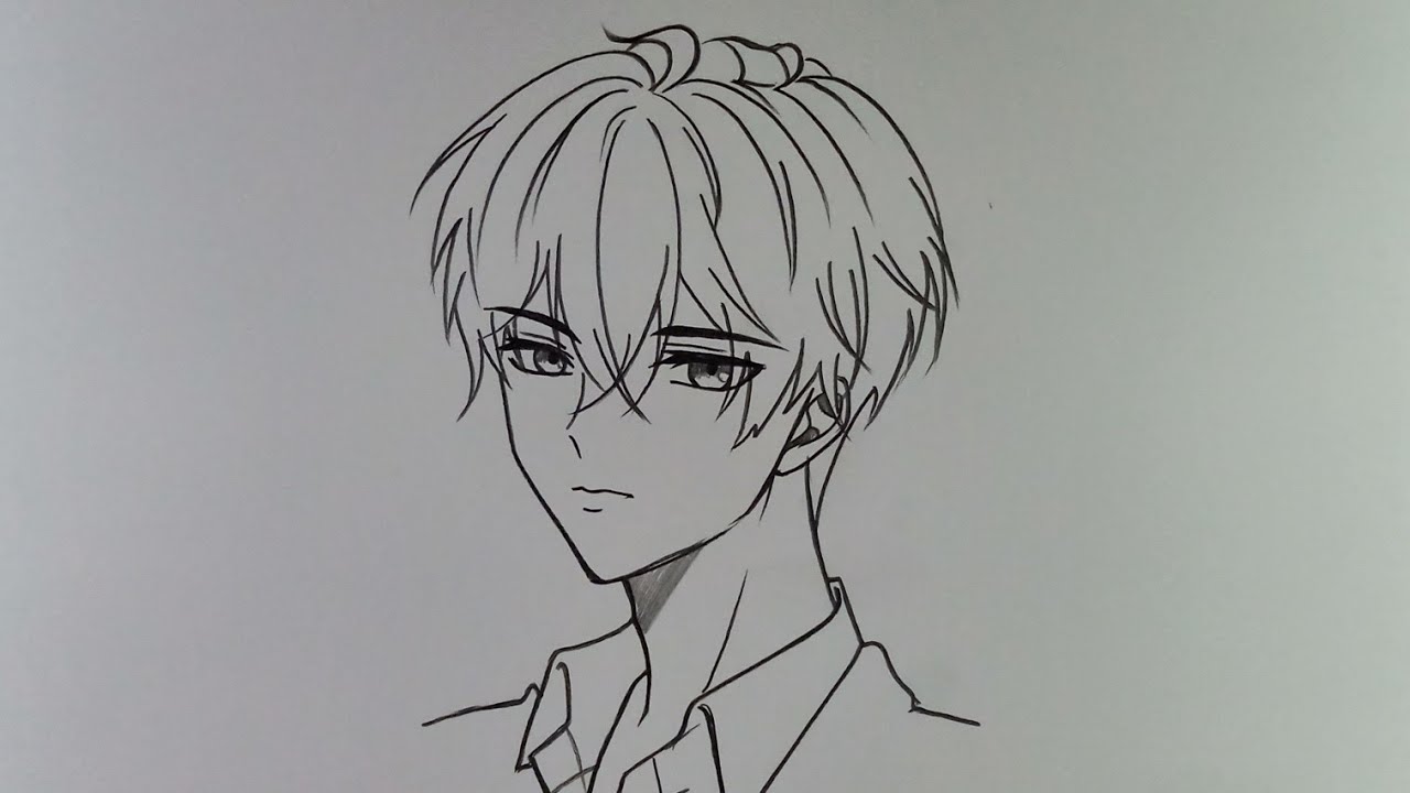 Cara Menggambar Sketsa Anime Cowok MUDAH - YouTube