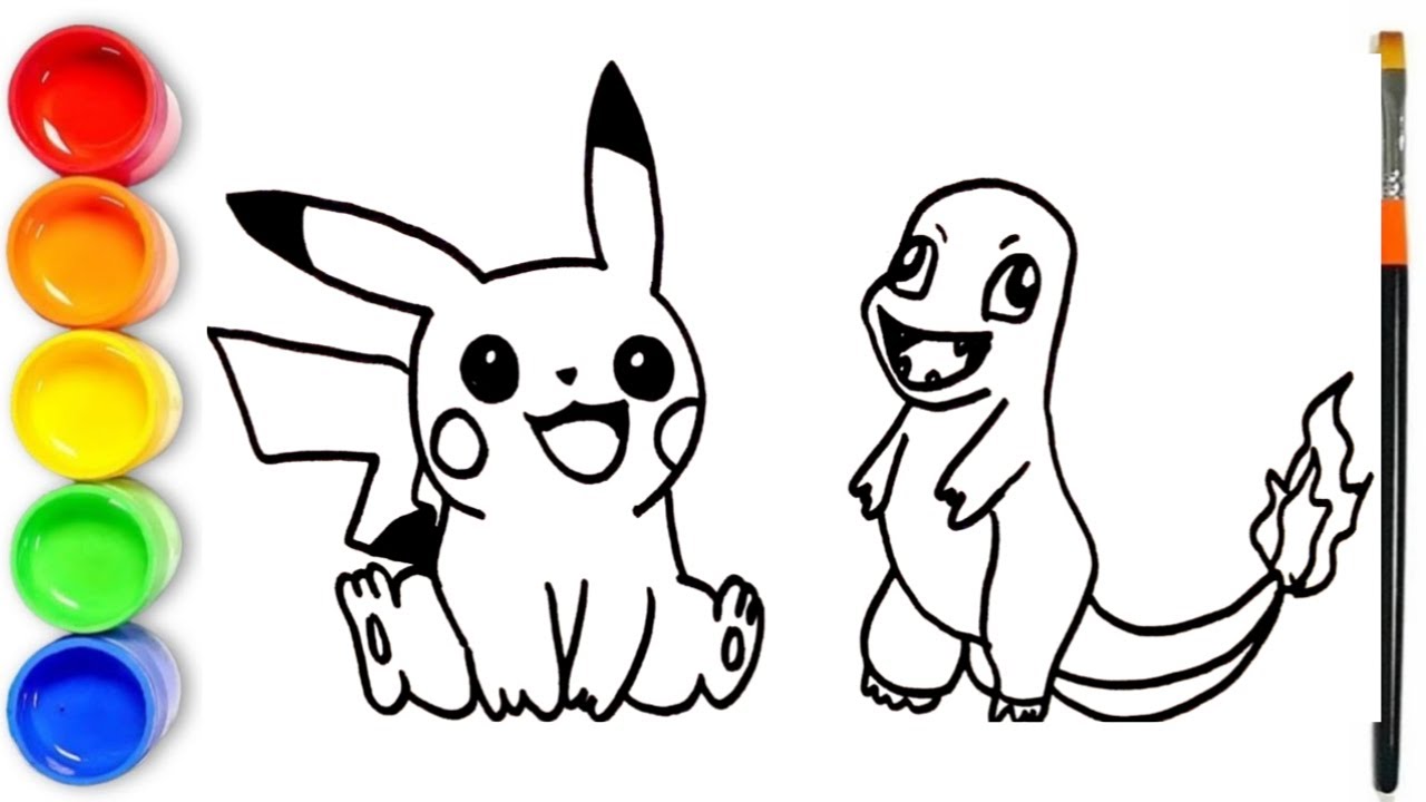 How to draw Pokemons | Pikachu, Charmander | Pokemon Drawing - YouTube