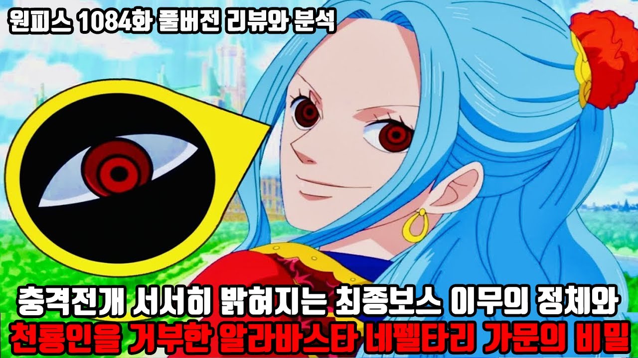 [원피스 1084화 풀버전 리뷰와 분석] 충격 전개 서서히 밝혀지는 최종보스 이무의 정체와 천룡인을 거부한 알라바스타 네펠타리 ...