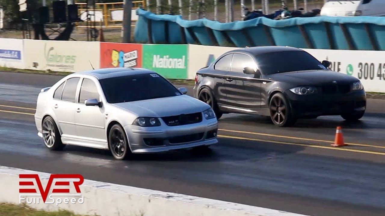 Jetta GLI 🆚 BMW 135i 🆚 Integra | Drag Races. 14 seg 11 vál Piques 1/4 ...