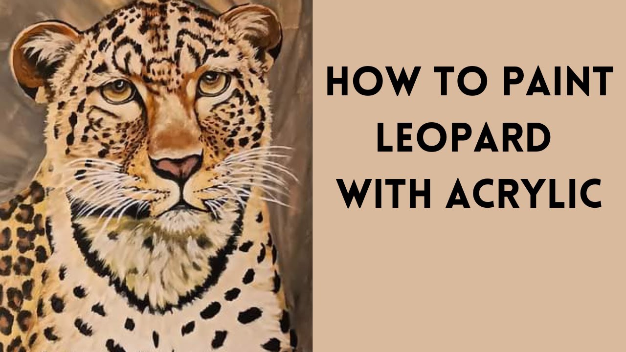 How to Paint Leopard Cat Wildlife Animal Art Acrylic Painting on Canvas ...