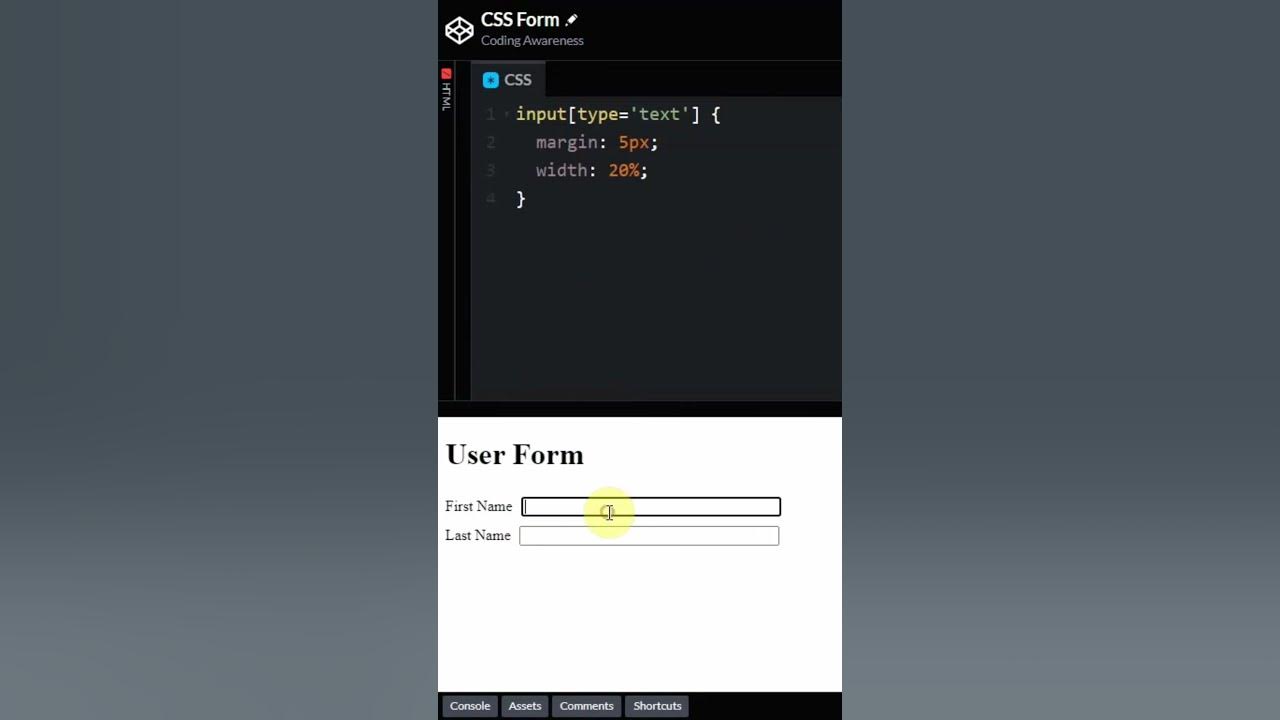 What is Form in CSS? | Coding Awareness | #shorts - YouTube