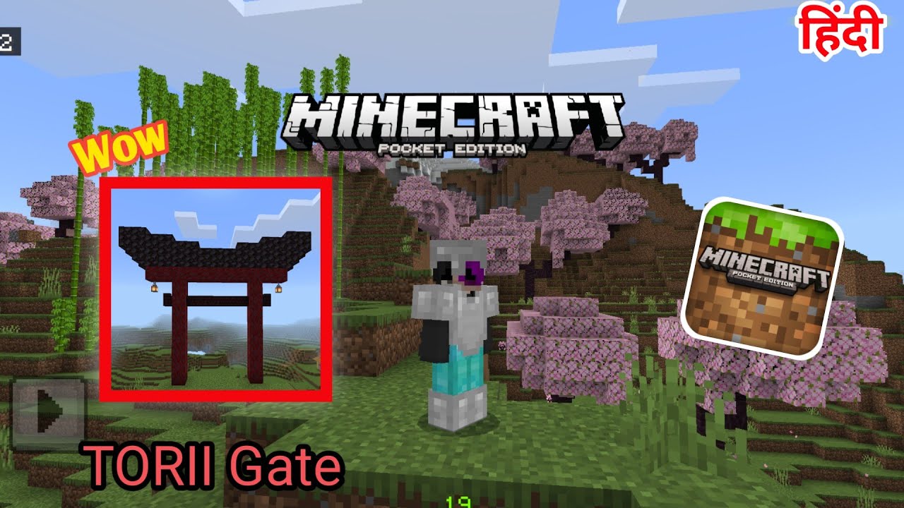 I build a Torii Gate in Minecraft PE || Nycto - YouTube