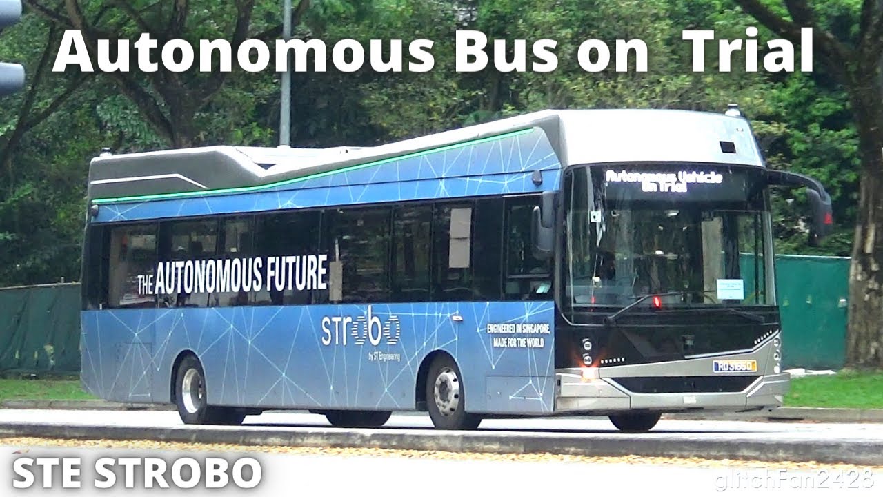 ST Engineering STROBO Autonomous Electric Bus Departing Cleantech Loop ...