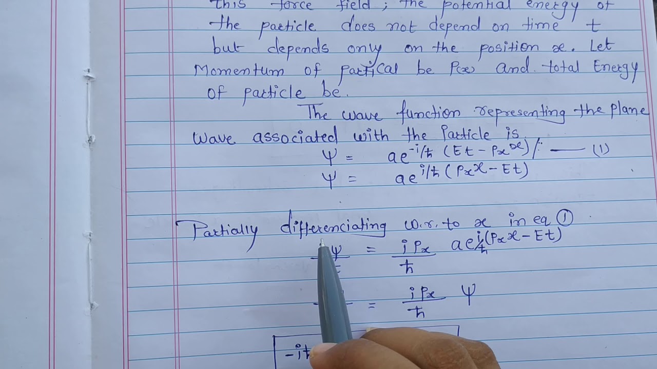 Schrodinger time independent wave equation - YouTube