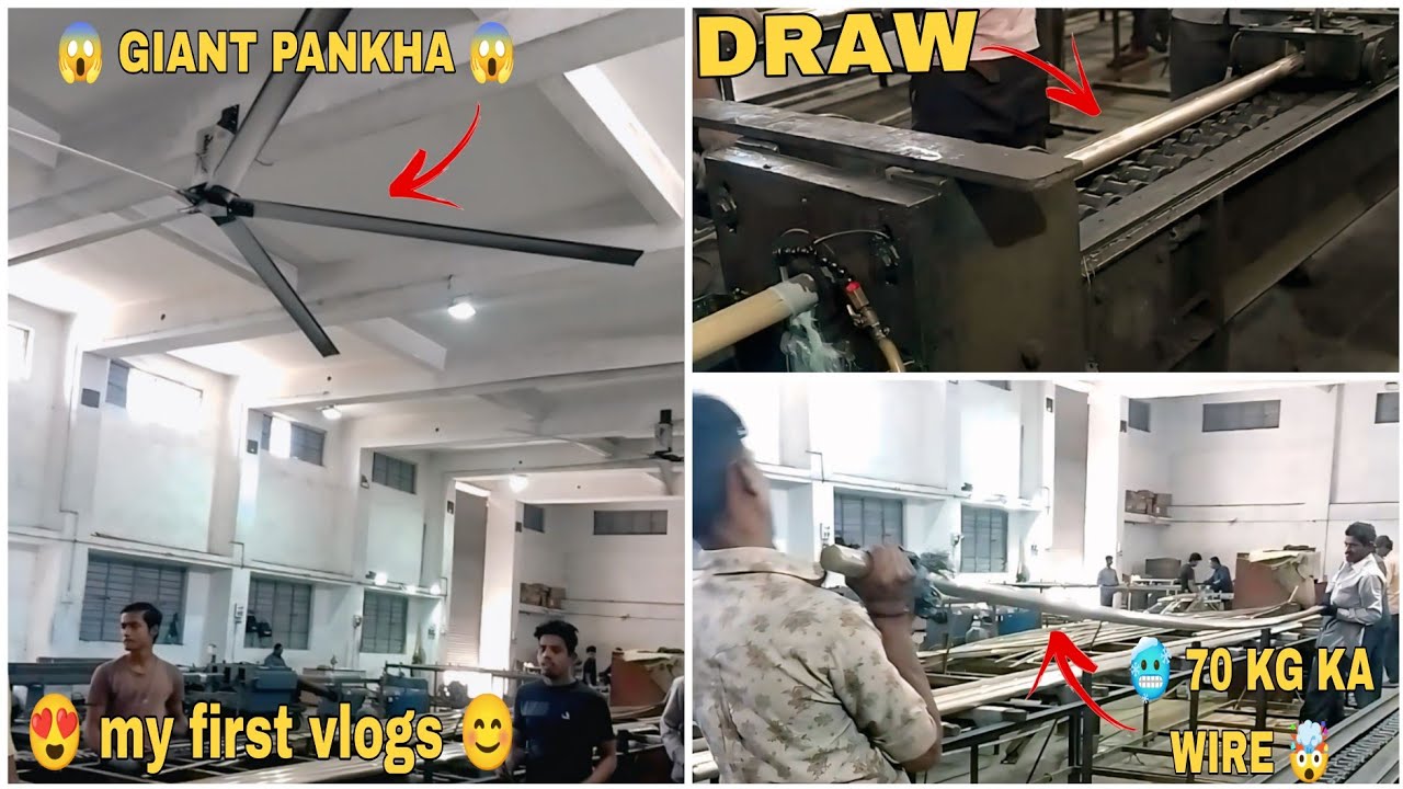 😱 GIANT PANKHA 😱 DRAW 🥶 70 kg ka wire 🤯. 🥰 My first vlogs 😊 - YouTube