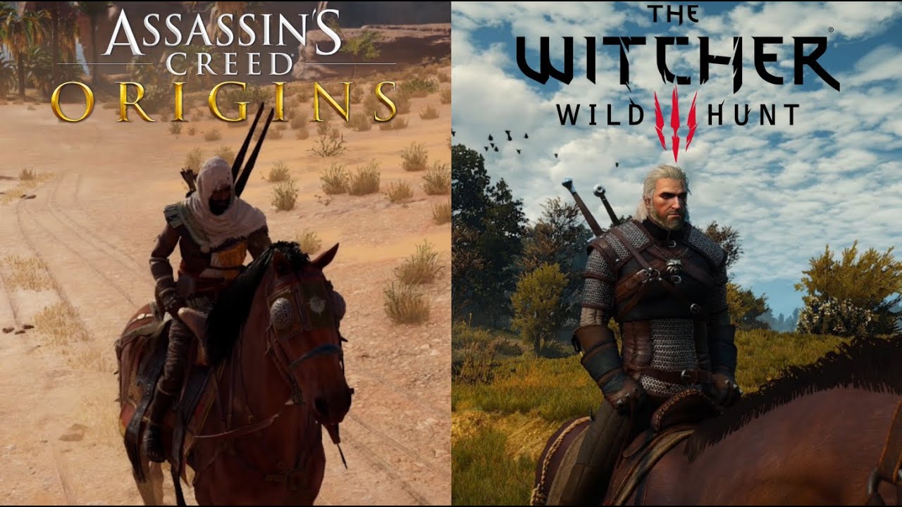 Assassin's Creed Origins VS Witcher 3 Wild Hunt - YouTube