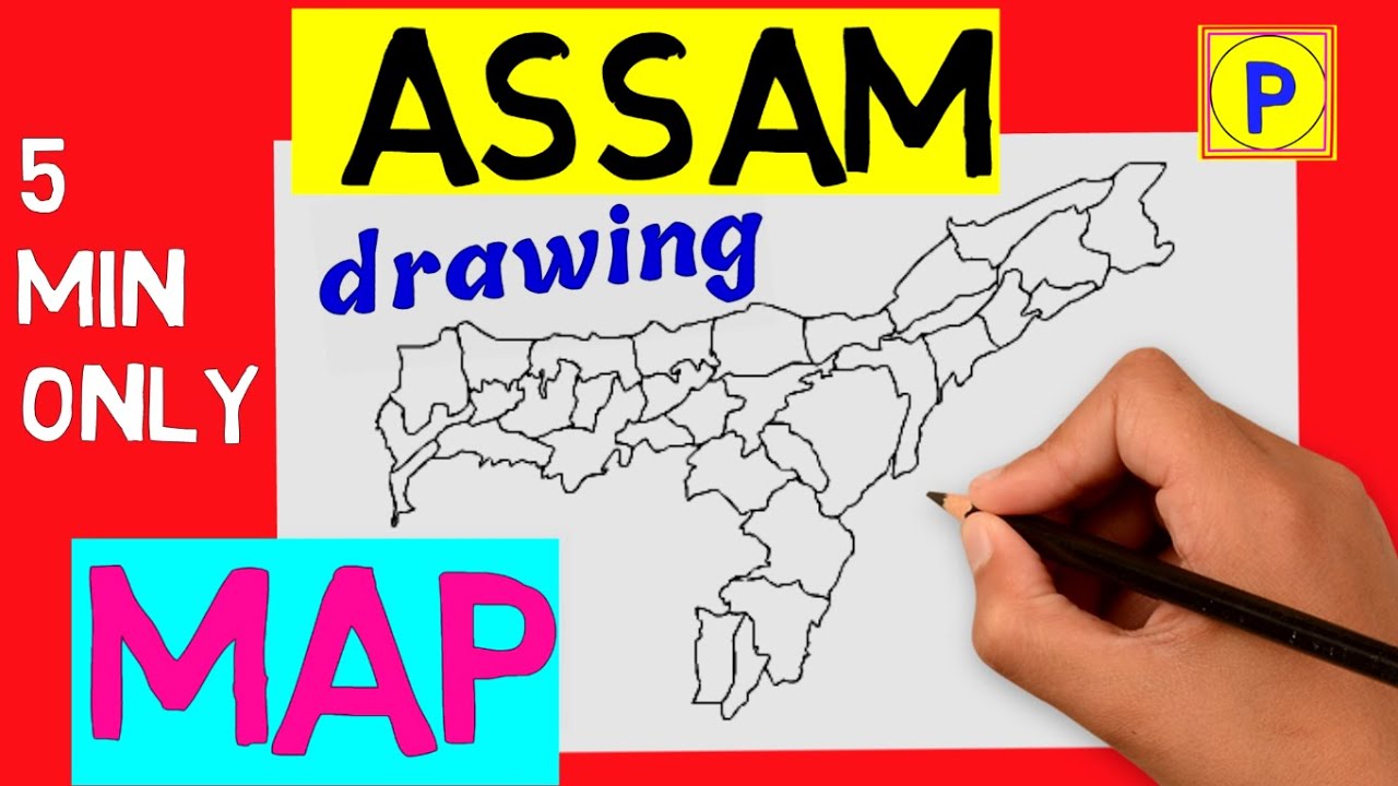 How to DRAW ASSAM MAP | Assam Map Drawing | Assam Map Sketch - YouTube