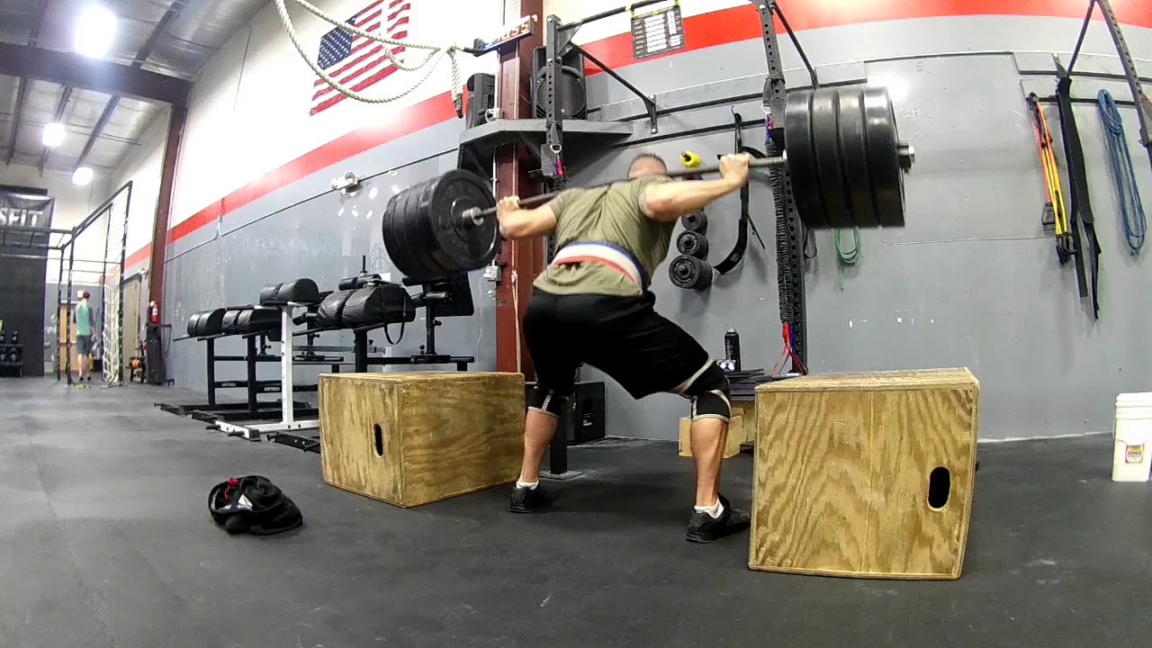 Strongman Video Blog #343 heavy effort squats at 405 in my standown ...