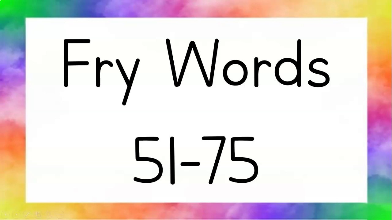 Fry Words 51-75 (Pate Elementary) - YouTube