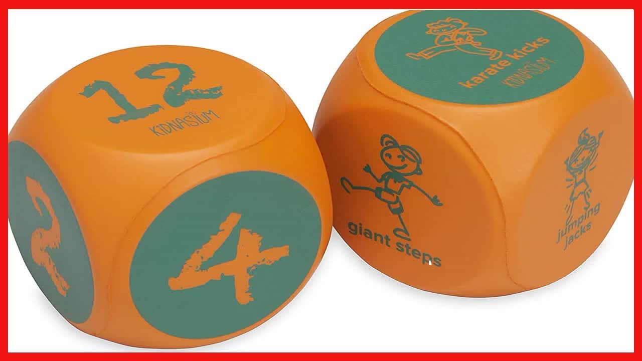 Kidnasium Exercise Dice & Activity Coins, Soft Foam 6-Sided Movement ...