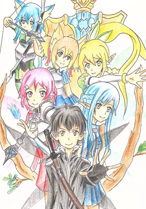 Drawing all characters of ALO in Sword Art Online II - YouTube