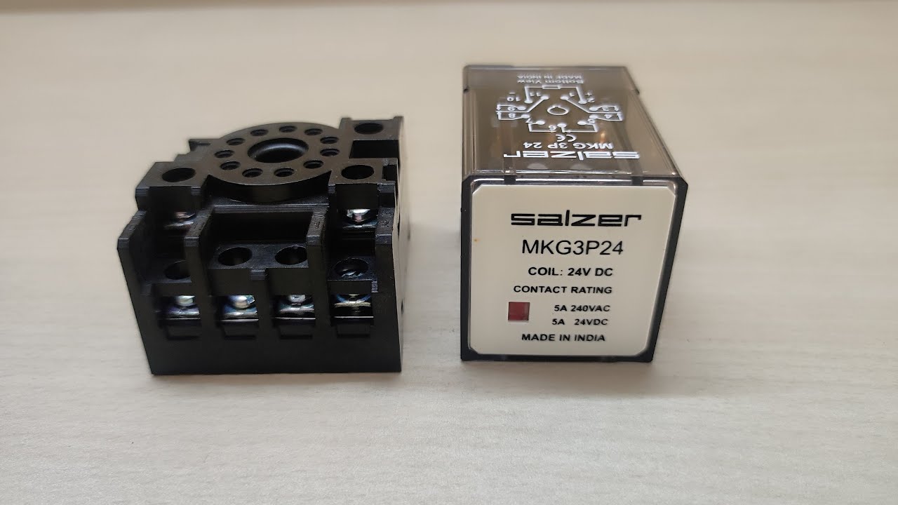 Salzer Glass Relay 5A 11Pin 24V MKG3P24 INDUSTRIAL RELAY - YouTube